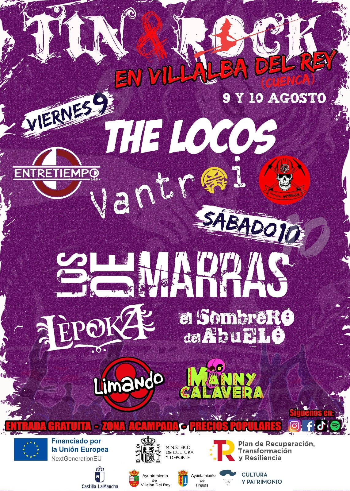 Ya se conocer el cartel completo del Tin&Rock de Villalba del Rey